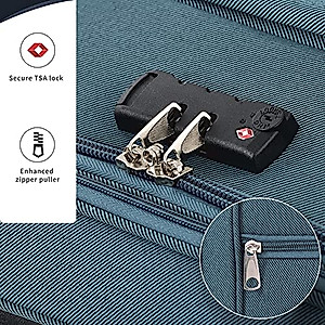 Merax Softside Luggage Set Softshell Lightweight 3 Piece Spinner Suitcase 22" 26" 30" (New Green)