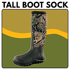 Drake 80% Merino Wool Heavyweight Cold Weather Tall Boot Socks 1 Pair (Grey/Green, Men's Shoe Size 9-13 - Sock Size Large)