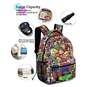Super Cartoon Backpack Anime 3D Game Printed School Bookbag Laptop Backpacks Travel For Boys Girls Kids Back To-School
