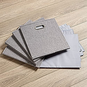 Home Source Grey Linen Storage Cube 4pc