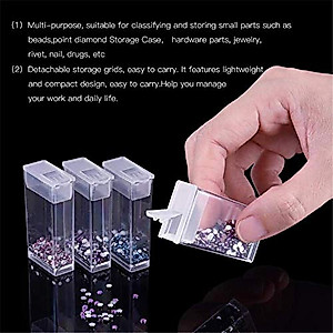 Transparent Storage Box w/ 64 Slots Plastic Beads Storage Container Box Multi Storage Jars Diamond Painting Boxes Adjustable Storage Diamond Embroidery Box of Diamond Embroidery Box Jewelry Organizat