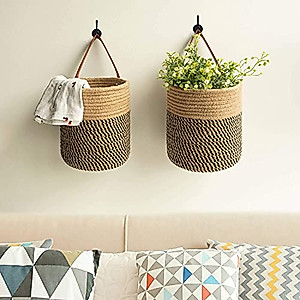 Goodpick Woven Hanging Rope Basket Set (Set of 2)