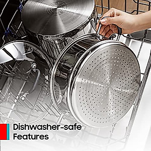 SUNHOUSE Steamer Pot for Cooking 8-inch Steam Pots with Lid, 3 Quarts Multipurpose Stock Pot Stainless Steel Steaming Pot Cookware with Handle for Vegetable, Stews, Pasta, Dumpling, Sauce, Food