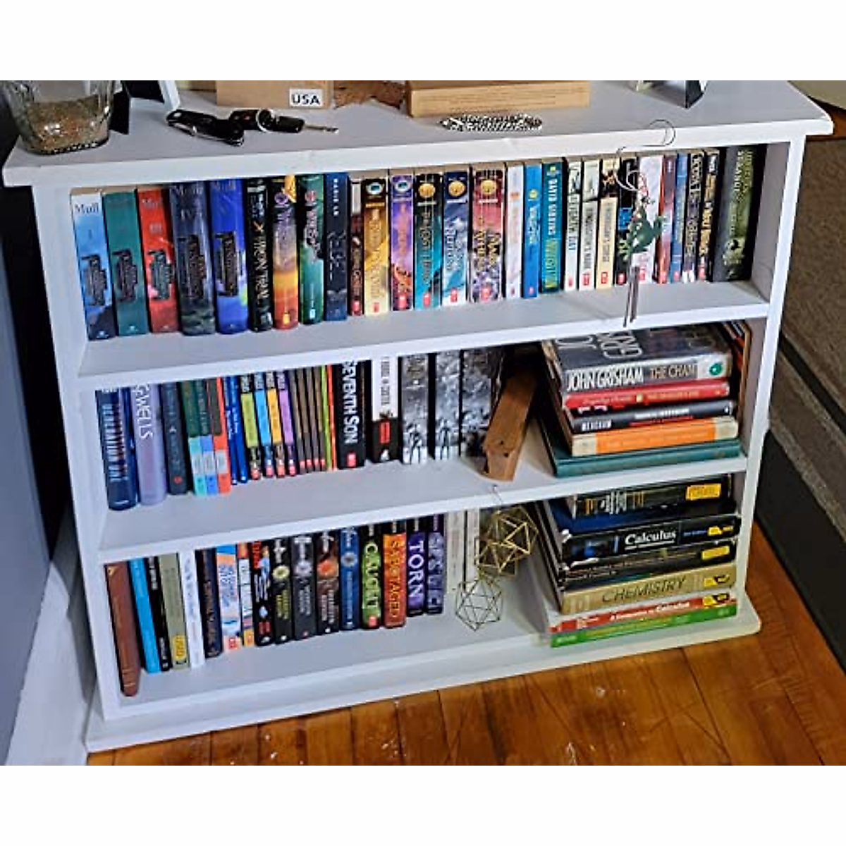 Sawdust City Solid Wood Small Bookcase (Walnut Stain)