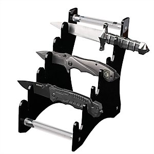 WLSANX Knife Display Stand Dagger Stand Pocket Knife Holder Acrylic Desktop Display Case for Display Storage Fixed Blade Knife (Black Pack of 1)