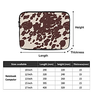 Cow Textured Print Brown 13 inch Portable Laptop Sleeve Compatible with MacBook Air Notebook Computer Case for Men Women College School Students