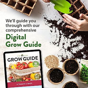 Heirloom Tomato Seeds for Planting (10pk) w/Basil Seeds | 100% Non-GMO Tomatoes: Cherry, Roma, Beefsteak, Zebra, Yellow Plum, Amish Paste, Cherokee, Krim, Italian Basil, Thai Basil Seed