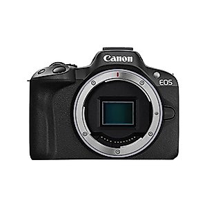 Canon EOS R50 Mirrorless Vlogging Camera (Body Only/Black), RF Mount, 24.2 MP, 4K Video, DIGIC X Image Processor, Subject Detection & Tracking, Compact, Smartphone Connection, Content Creator