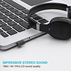 1Mii Bluetooth Adapter for PC, USB Bluetooth Dongle Adapter 5.0 + EDR, for Windows10/8/7 Desktop Laptop to Bluetooth Keyboard, Mouse, Printer, Headphones, Speakers