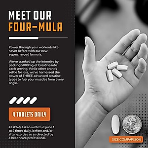 High Strength Tri Phase Creatine Pills - Muscle Mass Gainer and Muscle Recovery Creatine HCL Pyruvate and Creatine Monohydrate Pills - Optimal Muscle Builder Creatine Pre Workout for Women and Men