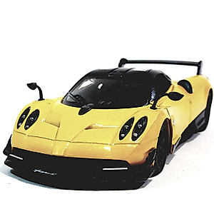 KiNSMART 2016 Pagani Huayra BC Yellow 5" 1:38 Scale Die Cast Metal Model Toy Car w/Pullback Action