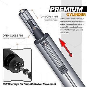 MoNiBloom Home Office Task Chair, Heigh-Adjustable Modern PU Leather Make Up Chair with Metal Base, 360° Swivel Task Chair Armchair for Living Room Bedroom Vanity Study, Black