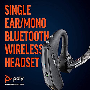 Plantronics Voyager 5200-UC Bluetooth Headset Bundle w/Bonus Wall Charger #206110-01-B | for Smartphones PC MAC Using RingCentral Software or App