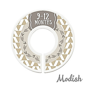 Modish Labels Baby Clothes Size Dividers, Baby Closet Organizers, Closet Size Dividers, Baby Closet Organizers, Clothes Organizer, Neutral, Boy, Girl, Woodland, Arrows, Nordic, Boho, Tan, Brown (Baby)