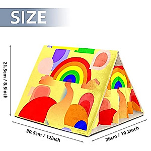 Y-DSIWX Guinea Pig Hideout Cozy Hamster House Cave for Bunny Chinchilla Hedgehog Small Animal Rainbow