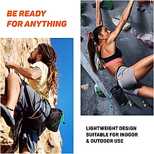 Sukoa Chalk Bag for Rock Climbing - Bouldering Chalk Bag Bucket with Quick-Clip Belt and 2 Large Zippered Pockets - Rock Climbing Gear Equipment (Blue)