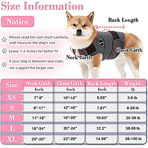 Kodervo Dog Anxiety Jacket, Skin-Friendly Dog Calming Shirt - Dog Coat for Thunder, Fireworks, Vet Visits and Separation - Keep Pet Calm Without Medicine & Training, Anti Anxiety Vest for Dogs