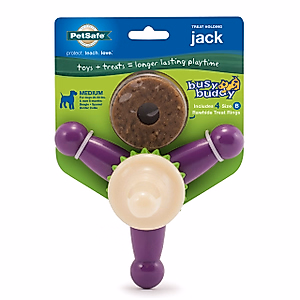 PetSafe Treat Rings for Busy Buddy Dog Toys - Easy to Digest - Interactive Toy Refills for Aggressive Chewers & Anxiety - 16 Rings - Size B - Original & Busy Buddy Jack Medium