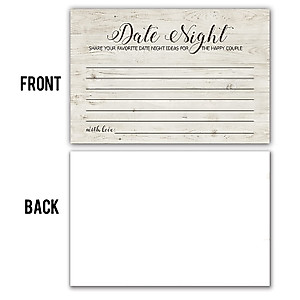 50 Rustic Wood Date Night Cards, Date Night Ideas Great Gifts for Couples, Husband, Wife, Boyfriend, Girlfriend, Anniversary, Bride and Groom, Romantic Conversation Starter Card Set, 4X6 Inch.