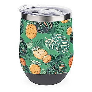 OPTKSNCU 304 Stainless Steel Insulated Cup with Lid, Tropical Scent Print Durable, And Easy to Clean – Ideal for Home, Office, And Gift Giving