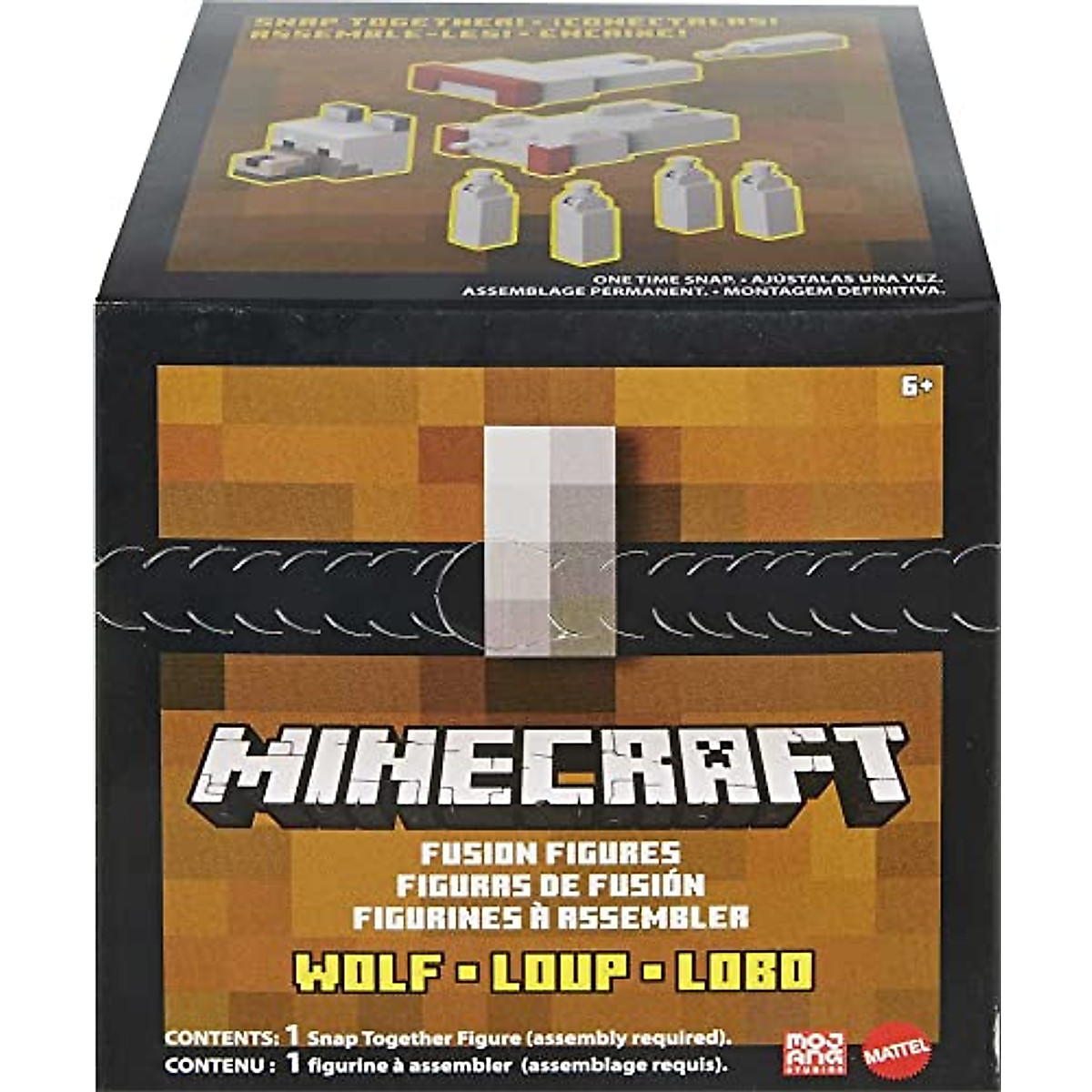 Mattel Minecraft Fusion Wolf Figure Craft-a-Figure Set, Build Your Own Minecraft Character to Play with, Trade and Collect, Toy for Kids Ages 6 Years and Older