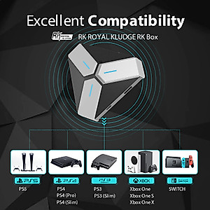 RK ROYAL KLUDGE Keyboard and Mouse Converter for PS4/PS3/N-switch/Xbox One, Keyboard Controller Adapter for USB 2.0 Mouse