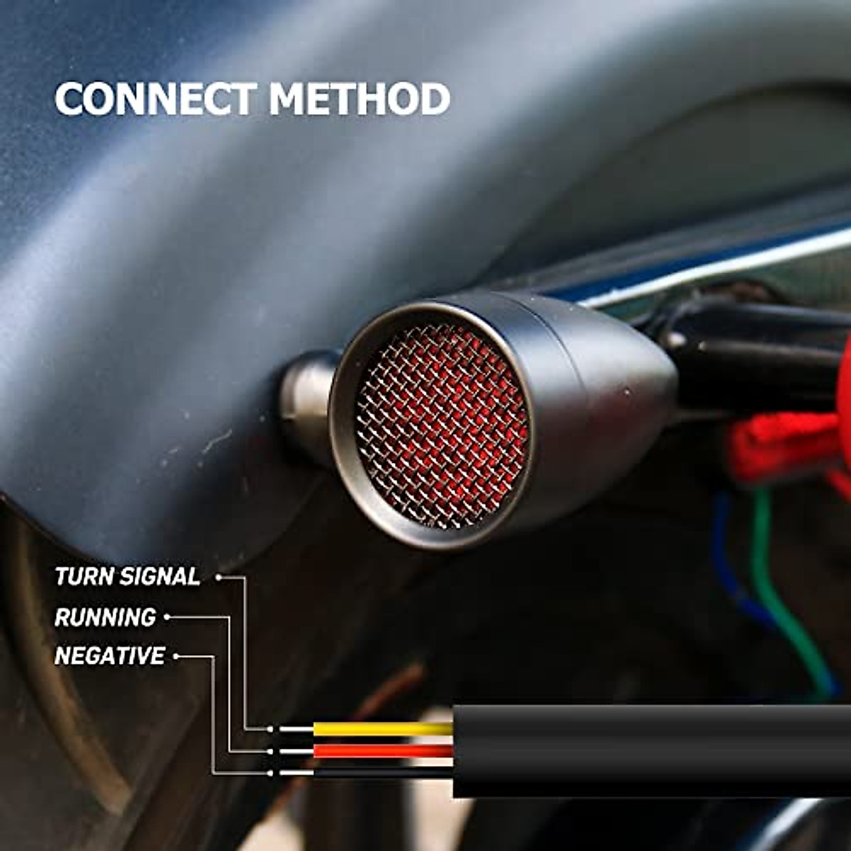 WTZMOTO LED Turn Signals for Motorcycle - Powersport Turn Signals Compatible with harley street glide softail road glide sportster, honda gl1800 vt600c vt750c2b, kawasaki en500, suzuki m109r