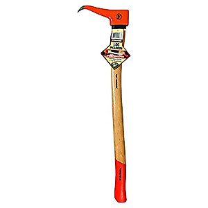 FORESTER Hookaroon Pickaroon Logging Tool - 28 Inch USA Hickory Handle Forged Steel Forestry Tools Log Hook for Lifting Wood Firewood Kindling Splitter Lifting Tools Logging Equipment Fire Wood Tools