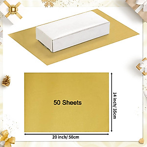 50 Sheets Gold Tissue Paper for Gift Bags - 14 x 20 Inches Recyclable Gold Wrapping Paper for Weddings Birthday DIY Project Christmas Gift Wrapping Crafts Decor