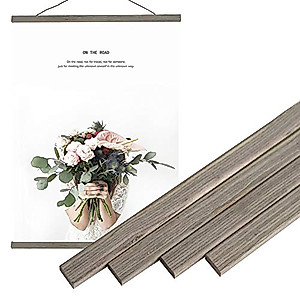 Miaowater Magnetic Poster Frame Hanger,12x16 12x18 12x20 12x24 Light Wood Wooden Magnet Frames Hangers for Photo Picture Art Canvas Print Artwork Wall Hanging Grey 12''