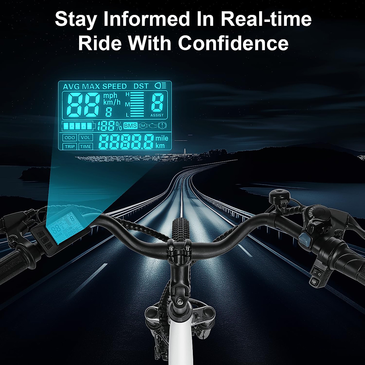 ANCHEER Electric Bike for Adults, 48V 500Wh EBike, UP to 60 Miles, Removable Battery, Fast-Charge, 26" Commuter Electric Bicycles, 7-Speed, LCD Digital Display, Suspension Fork, Cruise Control, UL2849