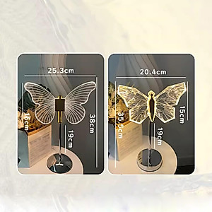 GRFIT Bedside Night Stand Lamp Butterfly Crystal Table Lamp Decorative Night Lamp USB Plug-in Dimmable Bedroom Bedside Desktop Arrangement Acrylic Desk Lamp (Color : B)