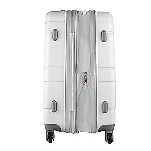 Olympia U.S.A. Denmark Expandable Hardcase Suitcase with Spinner Wheels, Available in 3-Piece Luggage Set and Carry-On Size, White