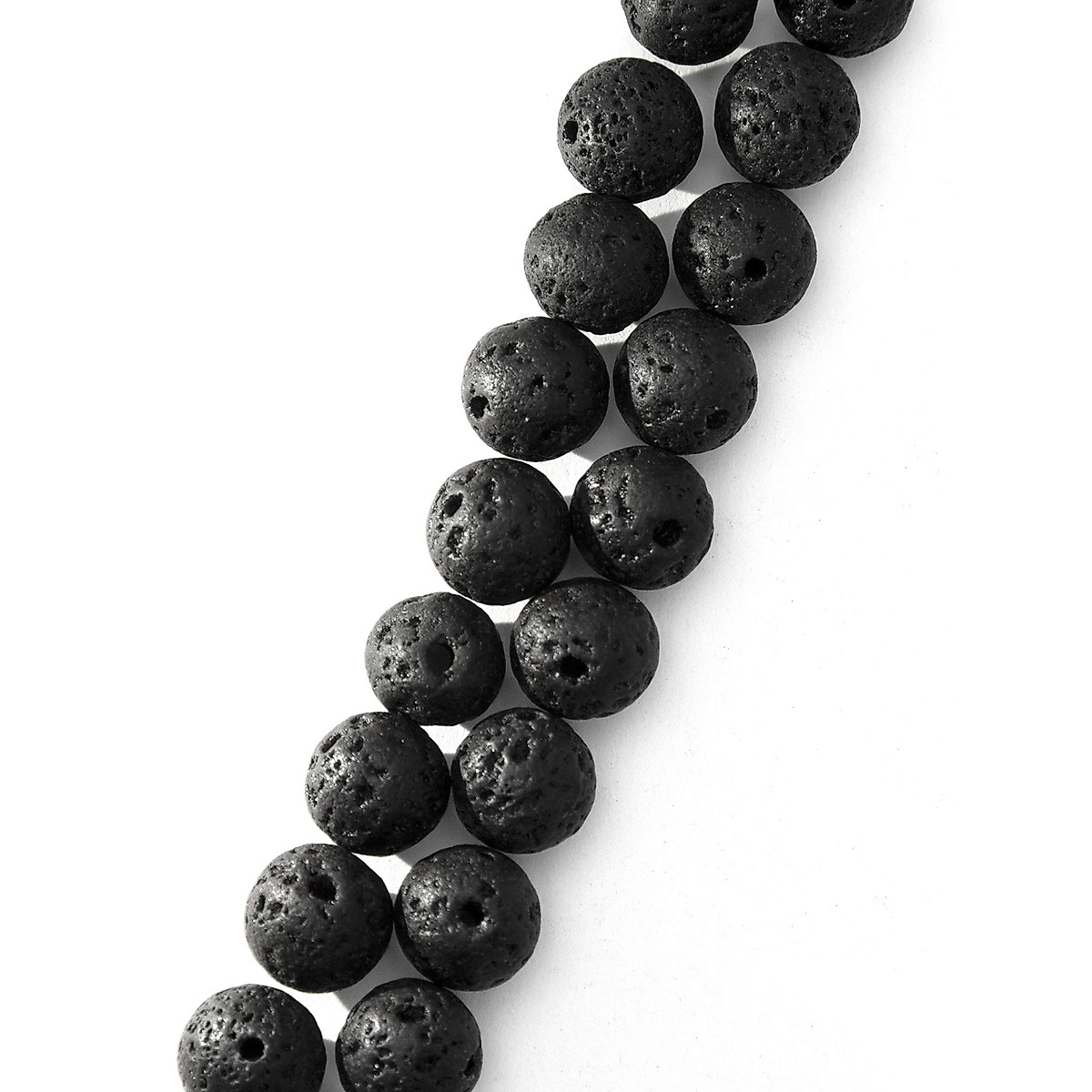Cousin DIY Natural Black Lava Stone Loose Round 8mm Aromatherapy Beads for Essential Oils and DIY Jewelry Making