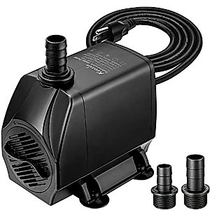KEDSUM 880GPH Submersible Water Pump(3500L/H, 100W), Ultra Quiet Water Pump with 11.3ft High Lift, Fountain Pump with 5.9 ft Power Cord, 3 Nozzles for Fish Tank, Pond, Aquarium, Hydroponics