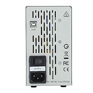 DC Power Supply 60V, Programmable Low Noise Fanless 5A 1CH 2.8in LCD USB with Overvoltage and Overcurrent Curve Monitoring for Bench (US Plug)