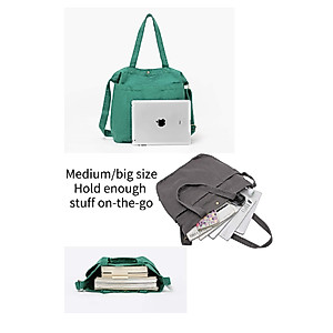 Jeelow Washed Canvas Tote Handbag Shoulder Bag Purse Crossbody With Pockets For Men & Women