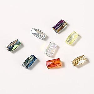 FZQ ZYYWL150Pcs Crystal Glass Beads Bar Cuboid Tube Straight Spacer for Bracelet Necklace Jewelry Making DIY Crafting Findings - 12x6mm (12x6mmCubeGlassBeads)