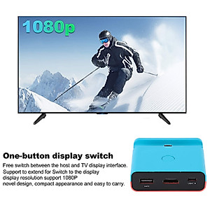 Mxzzand Type-C Charging Dock Stand HDMI Video Converter XDL-NS06 for Switch/Lite(Blue red)