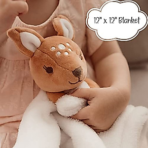 MCMUSHY 12'' Deer Baby Lovey Security Blanket Plush Animal Comforter Toy for Baby Newborn Toddler Child, Parent01