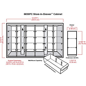 ArtBin 6830PC Store-In-Drawer Cabinets - Wall Mountable Storage Cabinet with 30 Drawers, Art & Craft Organizer, Clear/White