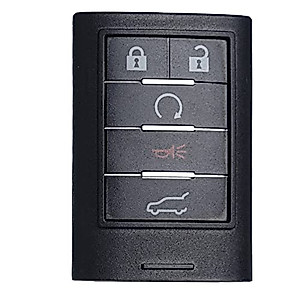 Key Fob Replacement Fits for Cadillac SRX 2010 2011 2012 2013 2014 2015 ATS XTS 2013-2014 ELR Push Start Button Smart Proximity Keyless Entry Remote Control NBG009768T 22865375 DIY Programming 5 BTN