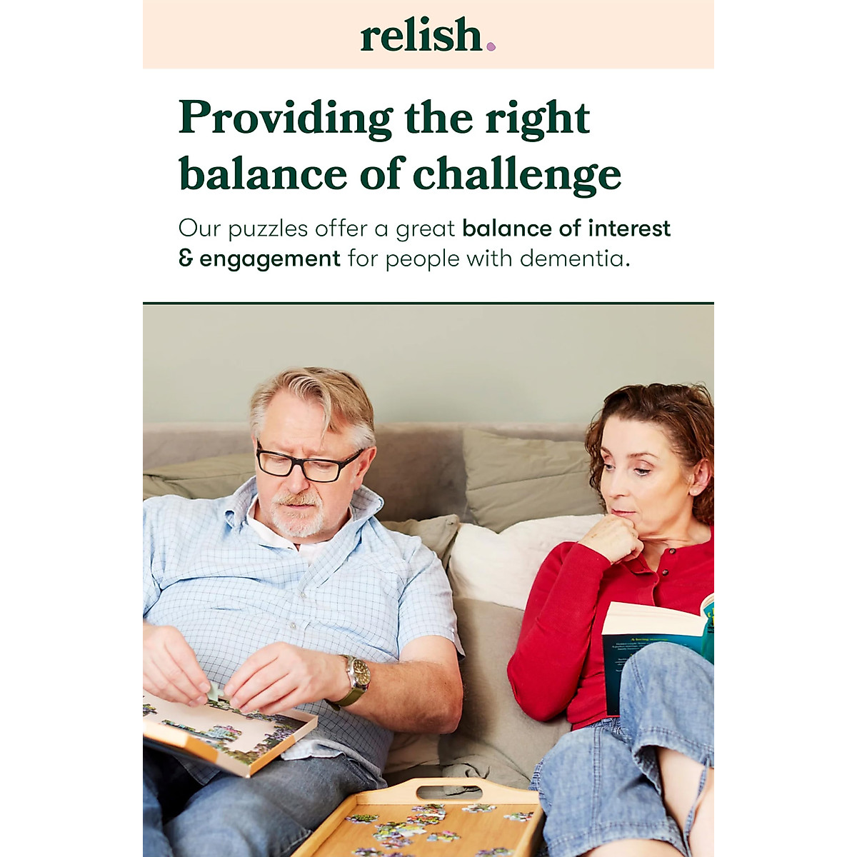 Relish Large Piece Puzzles for Seniors, 35 Piece Bathing Birds Jigsaw Puzzle, Dementia Products for Elderly