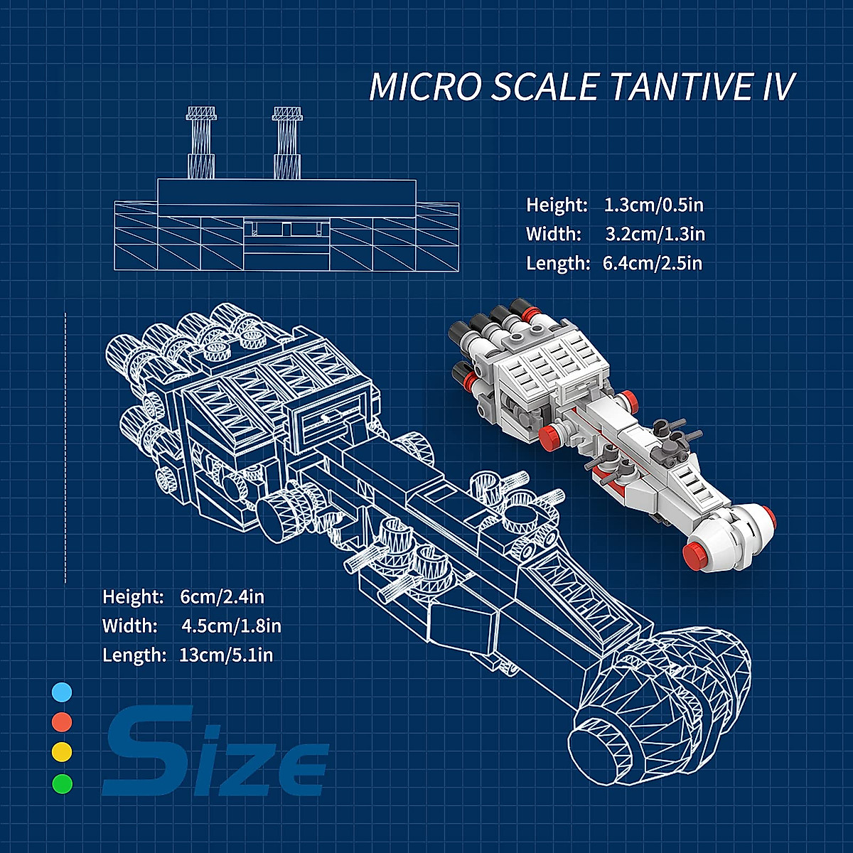 A New Hope Tantive IV Building Kit, Rebel Blockade Runner Famous Movie Model, Space Wars Building Set, Awesome Gift and Movie Collectible Building Toy for Fans and Kids (167 Pieces)