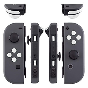 eXtremeRate DIY Full Set Buttons for Nintendo Switch & Switch OLED, Custom Replacement Buttons for JoyCon, ABXY Direction Keys SR SL L R ZR ZL + - Home Capture Trigger Buttons Springs - White