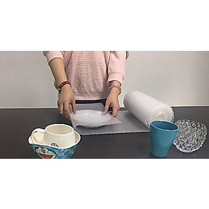 2-Pack Mighty Gadget Bubble Cushioning Wrap Rolls, Air Bubble, 12 Inch x 72 Feet Total, Perforated Every 12", 30 Bonus Fragile Stickers Included