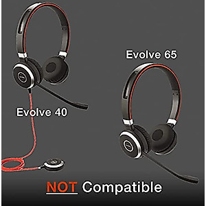 Ear Cushions Pads for Jabra Evolve2 65, Elite 45h, Evolve2 40, Bluetooth and Corded USB Headsets, Global Teck 2pk Replacement Spare Leatherette Ear Cushion (2-Pack Ear Cushions)