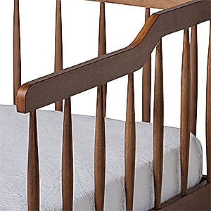 BOWERY HILL Walnut Wood Expandable Twin to King Size Spindle Daybed