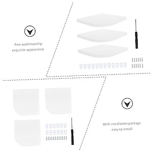 GETAJGHSD 3pcs Corner Shelf Decor Floating Corner Wall Shelves Pulgadas Shelving Wall Mount Home Corner Shelves 6x6 Hanging Wall Shelf Office Corner Organizer Wallshelv Rack White Wooden