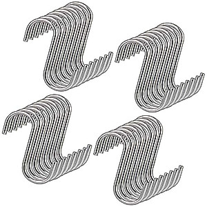 Silver 3.5 Inch Stainless Steel S Hanging Hooks for Indoors, Outdoors, Hang Anything 20 Pcs